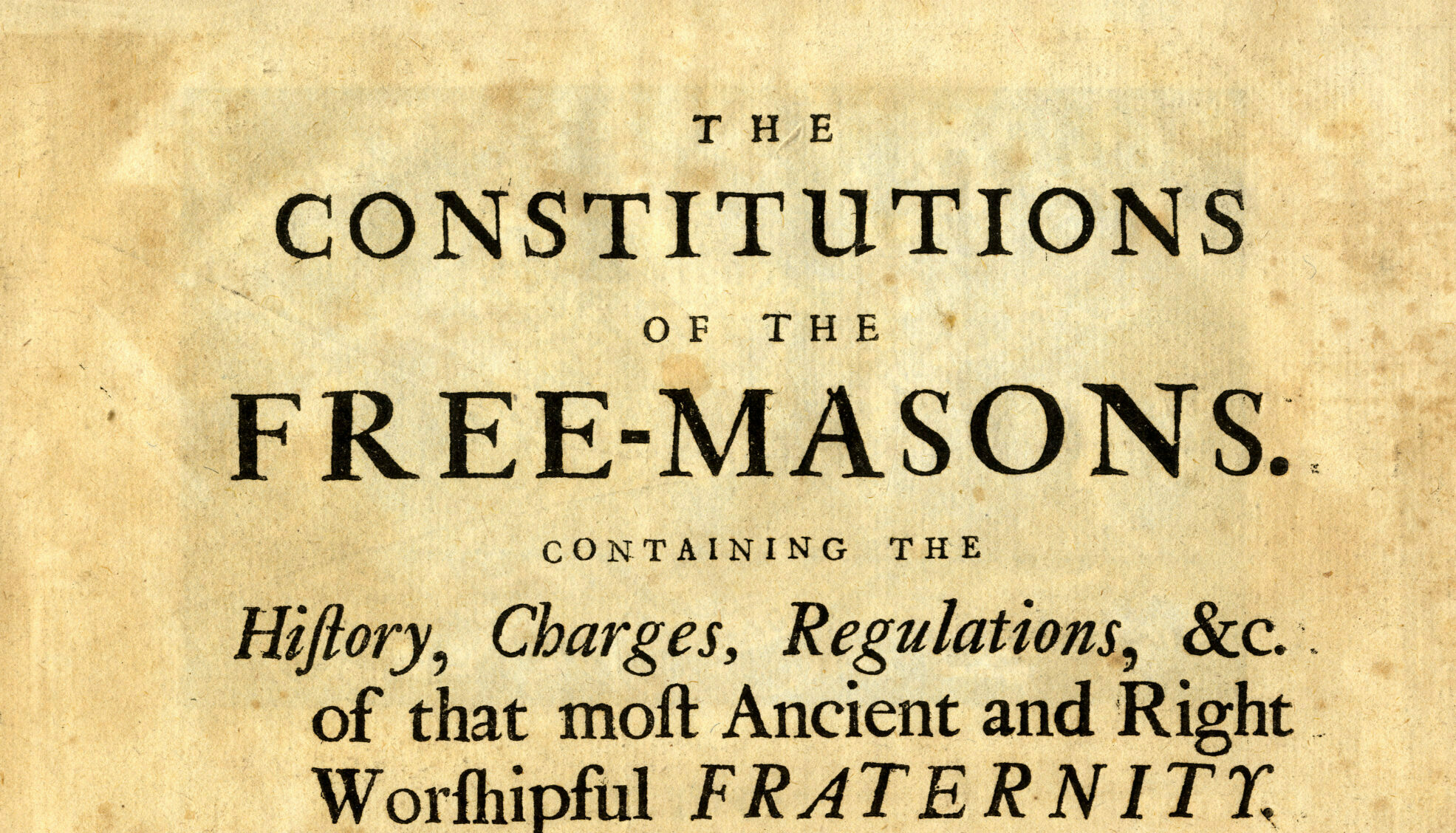 The Main Takeaway - 1723 Constitutions